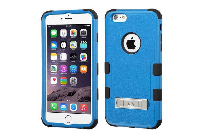 Case para iPhone 6 plus con stand azul con negro - Kemik Guatemala